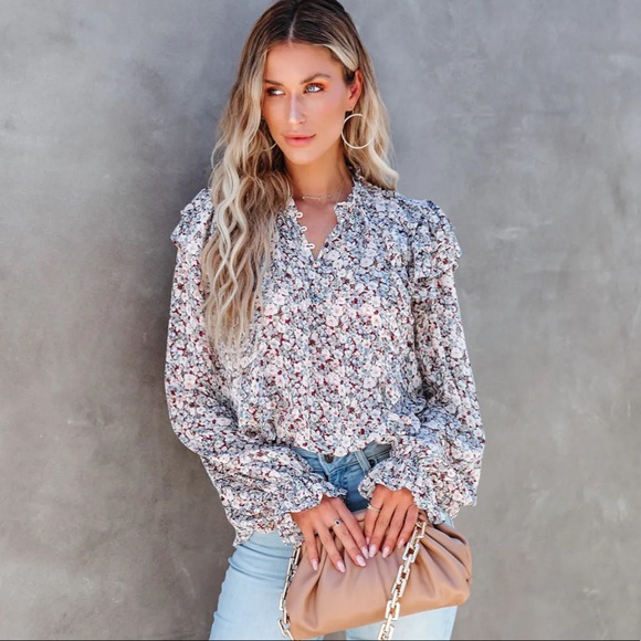 Vici | Tops | Nwt Vici Chiffon Ruffle Blouse | Poshmark
